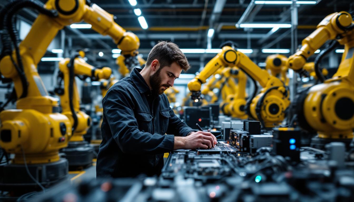 Computer Hardware Engineer Work Environment and Industrial Robotic ...